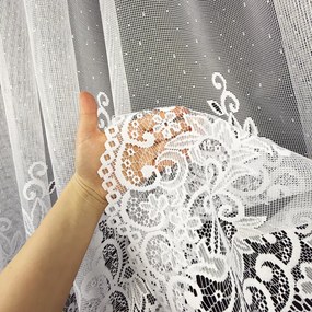 Hotová žakarová oblouková záclona bílá 160x320 Ervi 4304
