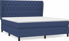 Box spring postel s matrací modrá 160x200 cm textil 3128219