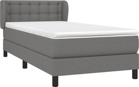 Box spring postel s matrací tmavě šedá 90x190 cm textil 3126526