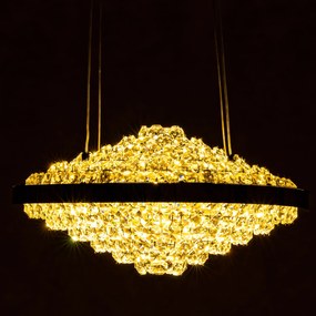 Toolight - Křišťálová závěsná lampa APP774-1CP + dálkové ovládání, chromová, OSW-05025