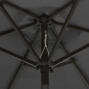 Zahradní slunečník s LED osvětlením antracit 200x211 cm hliník 313559