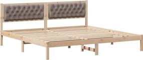 Rám postele s čelo Taupe 200 x 200 cm Masivní borové dřevo 3394236