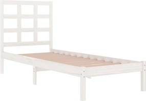 Rám postele bílý masivní dřevo 75 x 190 cm malé jednolůžko 3105431