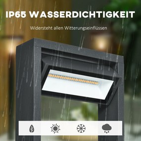 Zahradní lampa Outsunny, světlo na cestu, zahradní světlo s teplým bílým světlem LED, světlo na sloupek s nastavitelným úhlem sklonu, vodotěsné IP65,…