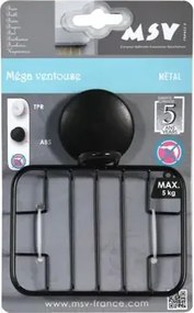 MSV MEGA VENTOUSES nástěnná mýdlenka s přísavkou černá / ocel