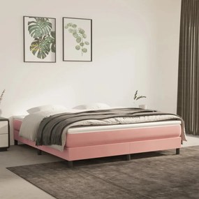 Box spring postel s matrací růžová 180x200 cm samet,  3144350