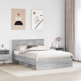 Rám postele s čelo Šedá Sonoma 150 x 200 cm Kompozitní dřevo 3408842