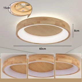 Brilagi-LED Strop. svítidlo FALCON WOOD LED/40W/230V 3000/4000/6000K 60 cm dřevo
