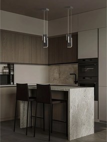 Světle šedé kovové LED stmívatelné závěsné svítidlo Totem – Nova Luce