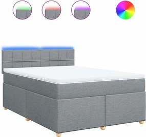 Box spring postel s matrací světle šedá 160 x 200 cm textil 3289031