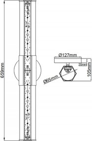 Koupelnové světlo Elstead Facet IP44 černá 66 cm LED 24W 2160 lm