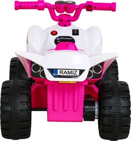 Ramiz Dětská elektrická čtyřkolka na baterie růžová + motor 25W