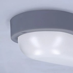 Solight LED venkovní osvětlení oválné, 13W, 910lm, 4000K, IP54, 21cm, šedá barva