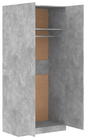 Šatní skříň betonově šedá 90 x 52 x 200 cm dřevotříska - Default Title