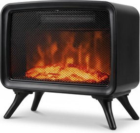 HOMCOM Elektrický krb 800/1600W elektrický krb s topením, odnímatelný podstavec, nastavitelný termostat, 3D efekt plamene