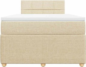 Box spring postel s matrací krémová 120x190 cm textil 3289700