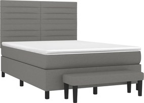 Box spring postel s matrací tmavě šedá 140x200 cm textil 3136678
