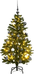 vidaXL Umělý sklápěcí vánoční stromek se 150 LED a koulemi 150 cm [3210106] Barva: Zelená