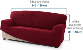 Super strečové potahy NIAGARA bordó dvojkřeslo (š. 140  - 180 cm)