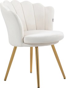 HOMCOM Křeslo typu Shell, Sametové, Toaletní Křeslo, Lounge Křeslo se Zlatými Kovovými Nohami pro Obývací Pokoj, Ložnici a Jídelnu, 67Š x 64H x 77V c…