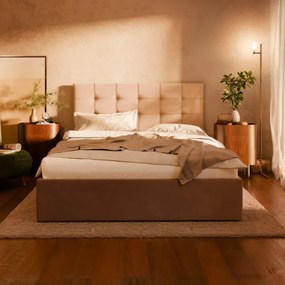 Manželská postel SORIA Velvet 180×200 cm tmavě modrá