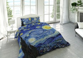 Áčko | Povlečení MakoSatén Vincent van Gogh - HVĚZDNÁ NOC 2x 140x200 cm + 2x 70x90 cm