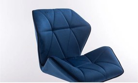 LuxuryForm Židle MILANO MAX VELUR na černém talíři - modrá