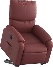 Zvedací polohovací křeslo vínové umělá kůže 3204890