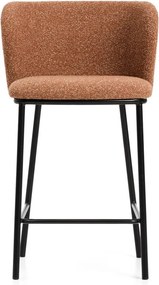 Čalouněná barová židle v terakotové barvě (výška sedáku 65 cm) Ciselia – Kave Home
