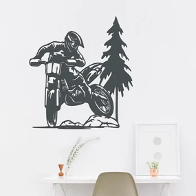 dřevo života Dřevěná dekorace na zeď Motorka Rozměry (cm): 37x40, Zvolte barvu dekoru: Antracitová