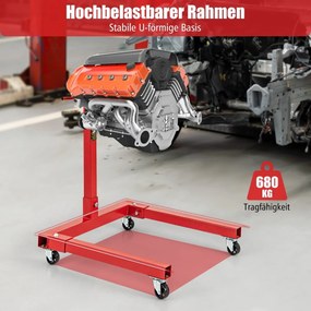 Costway Stojan motoru 680 kg zdvih motoru otočný o 360° se 4 nastavitelnými