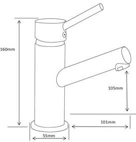 Mexen ERI - umyvadlová baterie, Černá,74200-70