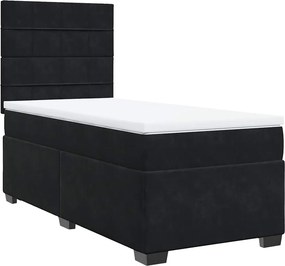Box spring postel s matrací černá 80 x 200 cm samet 3293064