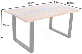 Designový jídelní stůl Tabassum 160 cm akácie s epoxidovou pryskyřicí