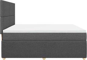 Box spring postel s matrací tmavě šedá 200x200 cm textil 3292157