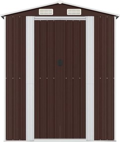 Zahradní kůlna tmavě hnědá 192 x 689 x 223 cm pozinkovaná ocel 3147466