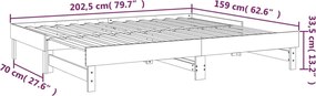 vidaXL Výsuvná postel 2x (80 x 200) cm masivní borovice [823385] Barva: medová hnědá