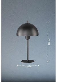 Černá stolní lampa s kovovým stínidlem (výška 33,5 cm) Kia – Fischer &amp; Honsel