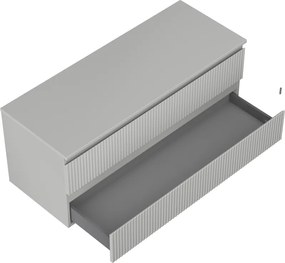 Mexen Rivel, koupelnová skříňka 120 cm s pracovní deskou, 2 zásuvky, drážkovaná, matná šedá, 91A20-12047-2-BFFC62