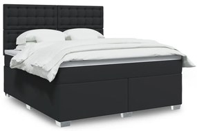 Box spring postel s matrací černá 180x200 cm umělá kůže 3293032