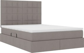 Postel s úložným prostorem a matrací Taupe 140 x 200 cm textil 3371787