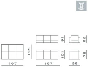 Sedací sestava TOFFI 3+1 | rozkládací + úložný prostor | VÝBĚR TKANIN a ODSTÍNU DŘEVA