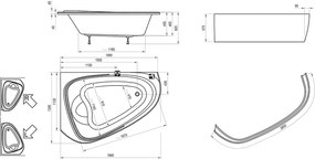Ravak LoveStory II 196 x 139 cm C751000000 vana levá