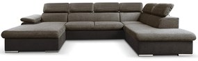 Sedací souprava COOL II | 191x343x220 cm | rozkládací + 2x úlož. prostor | LEVÁ | tmavě hnědá 04/07