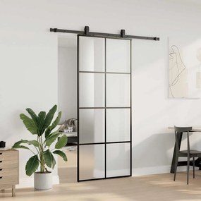Posuvné dveře se sadou kování černé 90x205 cm ESG Glass 3375805