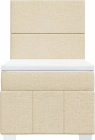 Box spring postel s matrací krémová 100 x 200 cm textil 3293877