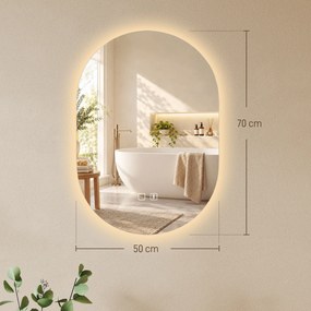 HOMCOM LED koupelnové zrcadlo 50 × 70 cm s Bluetooth