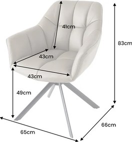 Designová otočná židle Vallerina taupe kůže
