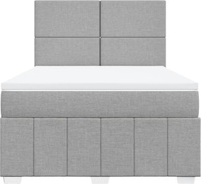 Box spring postel s matrací světle šedá 160 x 200 cm textil 3294012