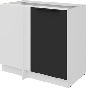 ARIA bc | dolní skříňka 105 ND 1F rohová s policí | 105x60 cm | bílá/černá